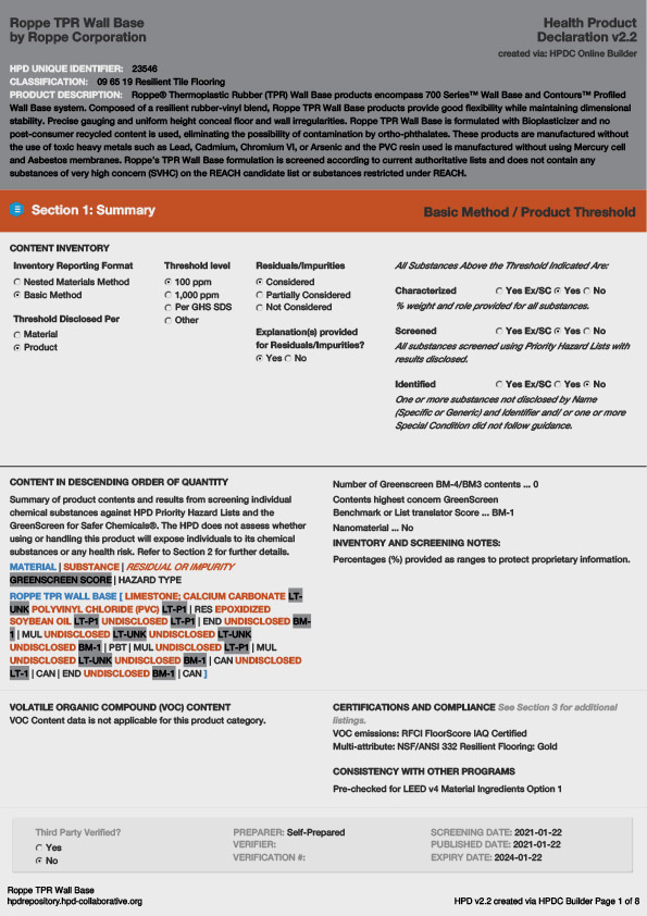 700 series wall base - Roppe